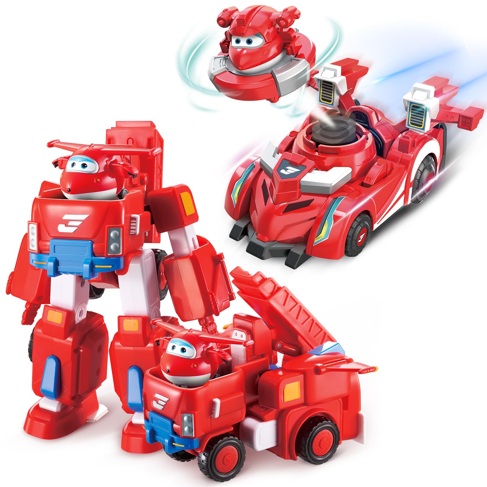 Amazon.com: Super Wings Toys, 7 in Jett Robot Suit Transformer & 5 in ...