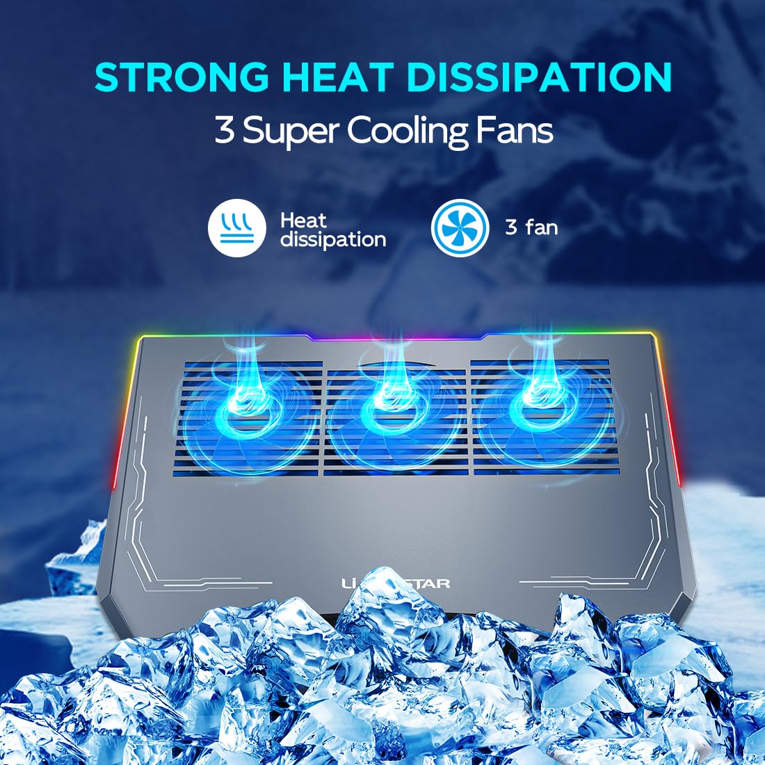Snapklik.com : LIANGSTAR Laptop Cooling Pad, Aluminum-Alloy Gaming ...