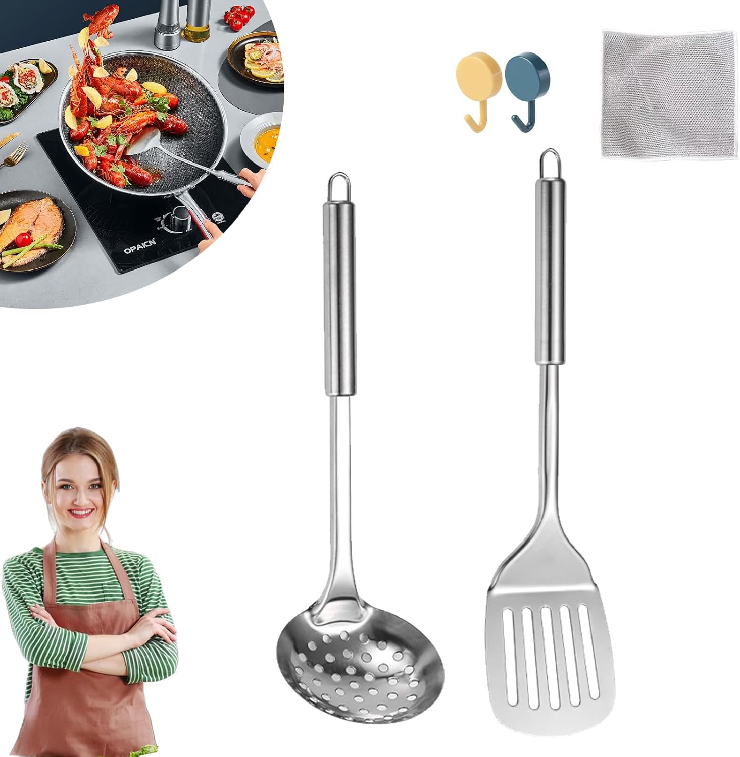 Amazon.com: 100% Pure Titanium Spatula - Utensils, Titanium Wok Spatula ...