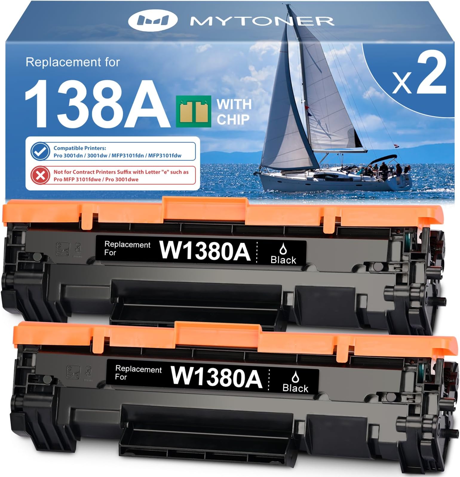 Amazon.com: 148A Toner Cartridge (with Chip) Black Replacement ...