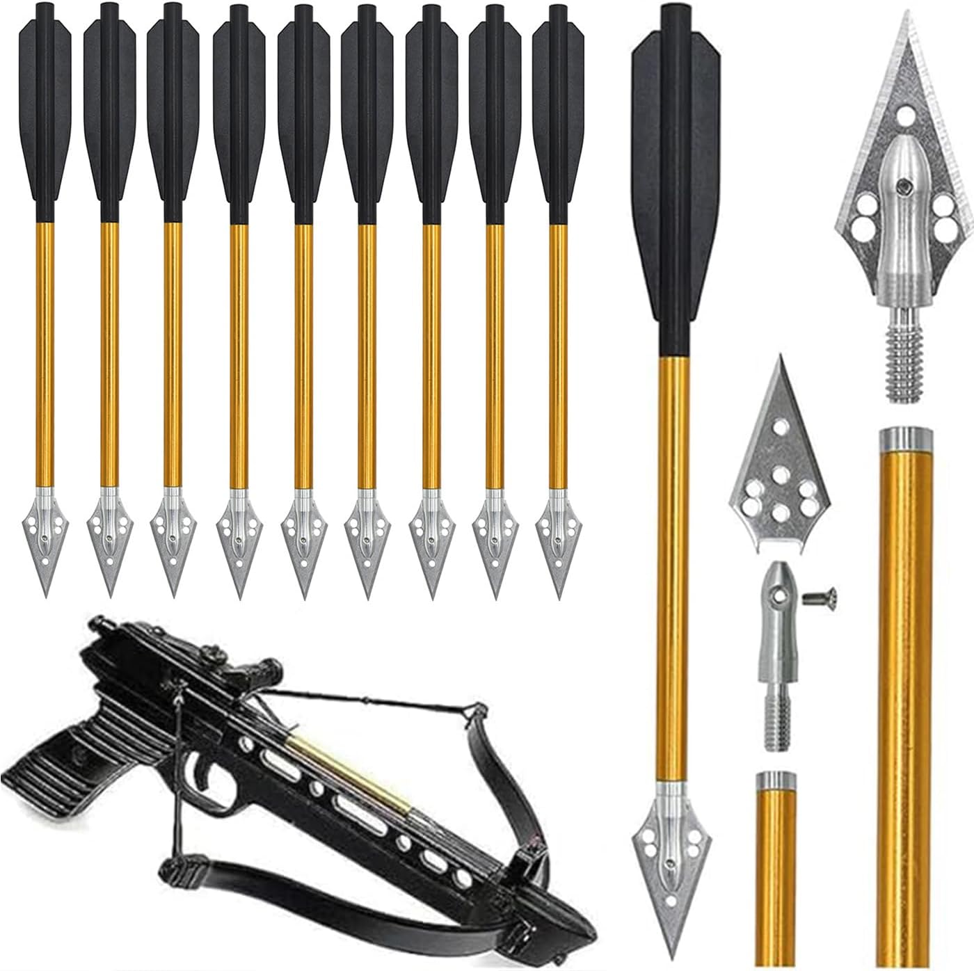 (24pcs) 6.7 Inch Aluminium Crossbow Bolts Arrows with High Impact Bolts ...