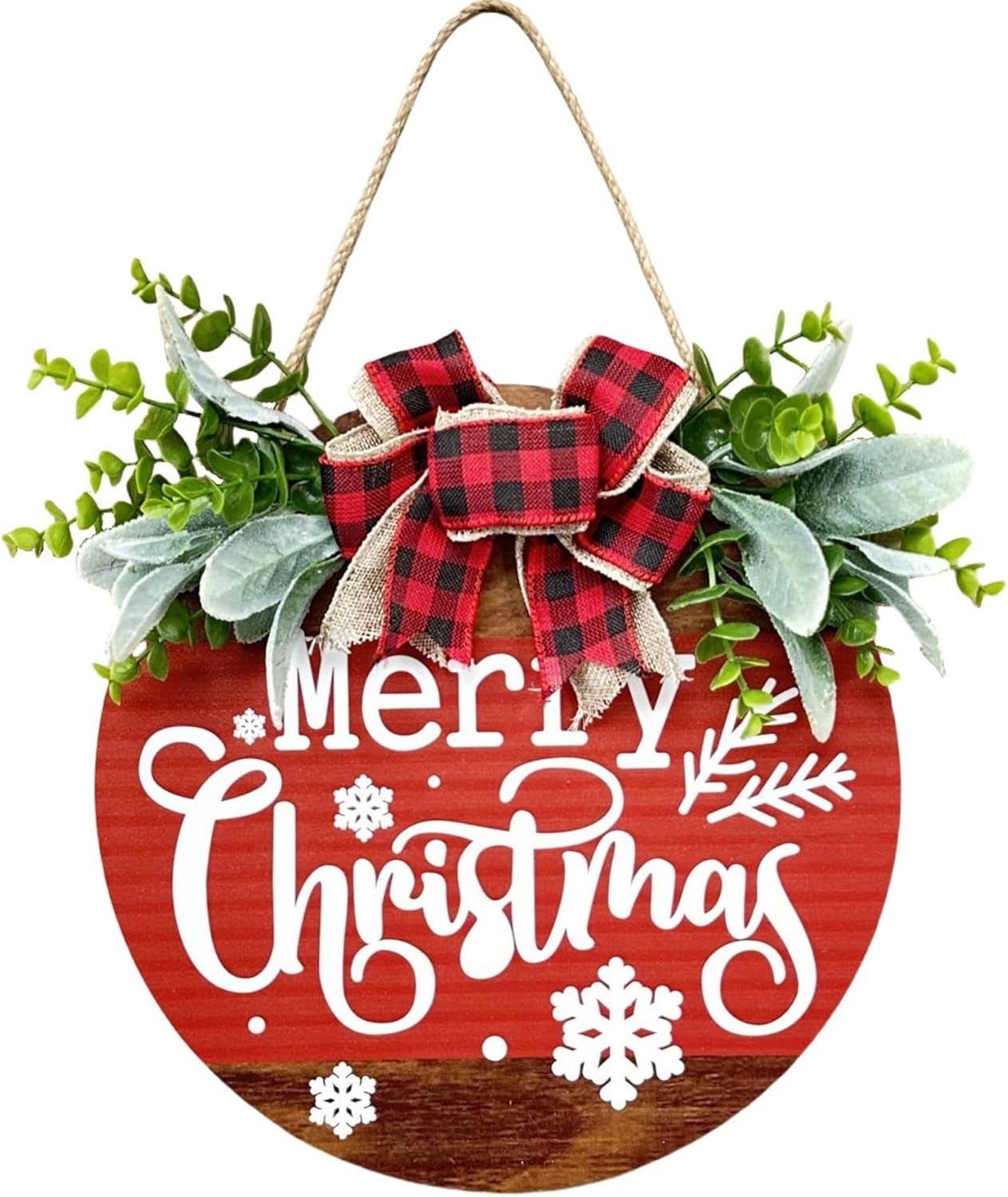 Amazon.com: Christmas Wreath Sign, Wooden Merry Christmas Welcome ...