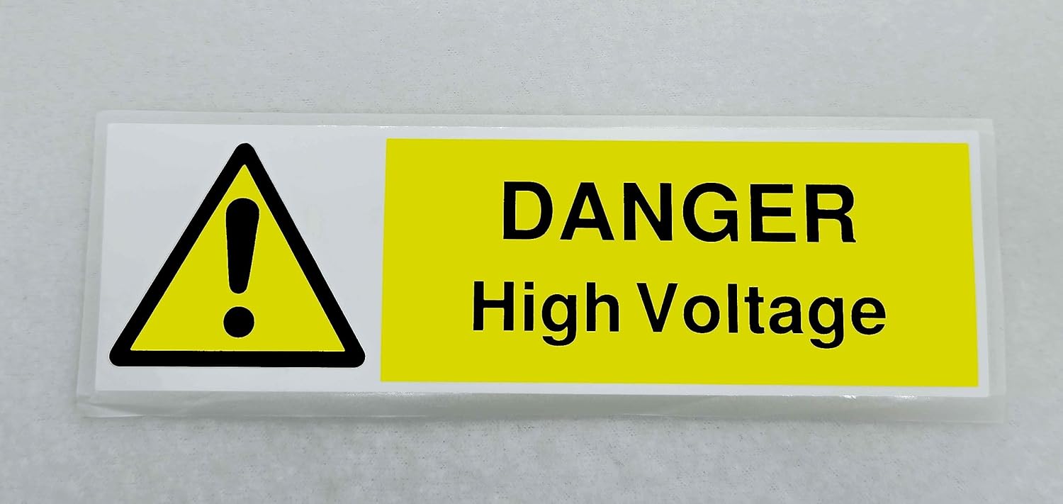 High Voltage Danger Sticker Waterproof Outdoor Vinyl Sticker 150 x 45 ...