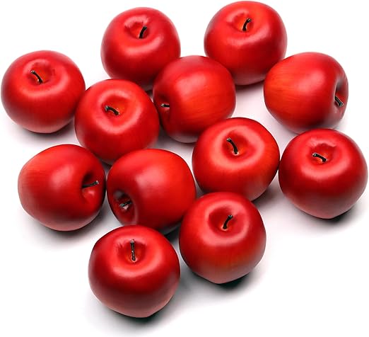 Amazon.com: WsCrofts 12Pcs Artificial Apples, Fake Fruit Faux Apples ...