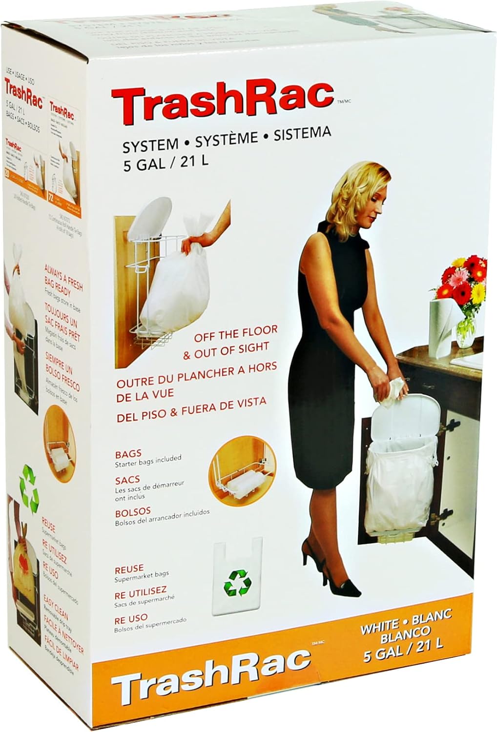 Amazon.com: TrashRac 82215, 5 Gallon Trash Rack Frame System (13-1/4" W ...