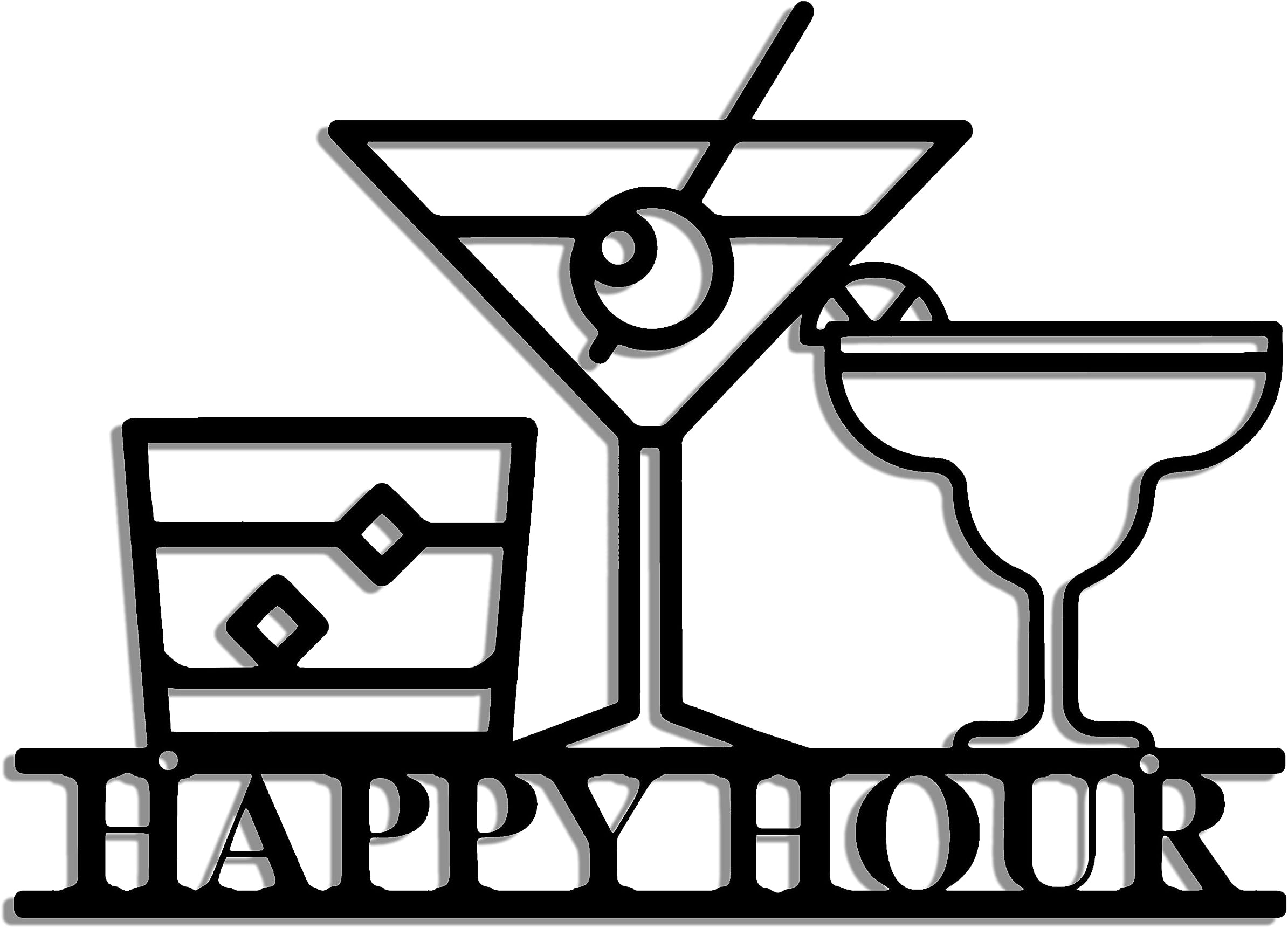 Amazon.com : Happy Hour Sign Bar Signs for Home Bar Metal Bar Wall ...