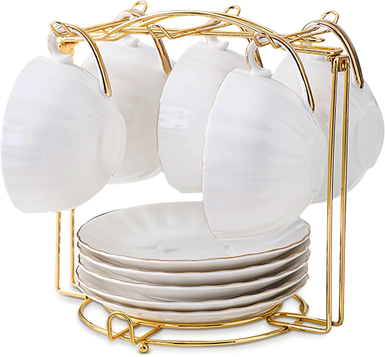 Amazon.com - Tea Cup and Saucer Display Stand Holder Rack Metal Cup ...