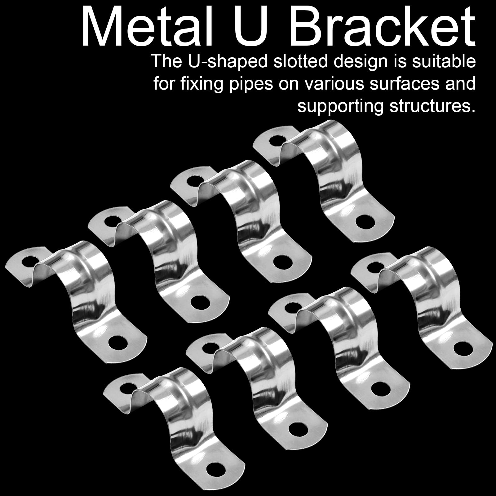 U Clamps 50-Pack M8 U-Clamp Pipe Brackets - Stainless Steel Two Hole ...