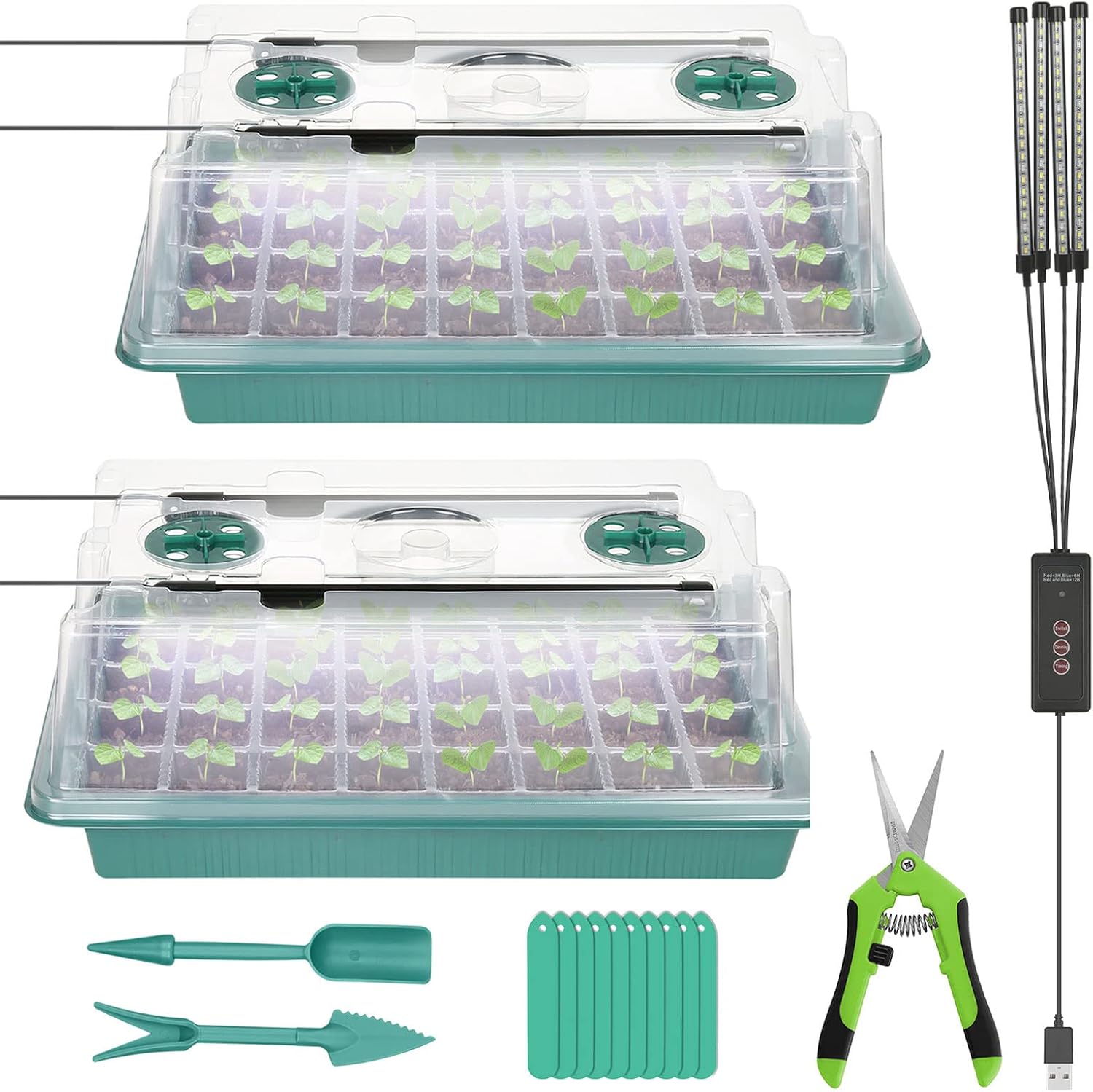 Amazon.com : ERFEI Seed Tray Kits 2pack, 80 Cell Seed Starter Tray with ...
