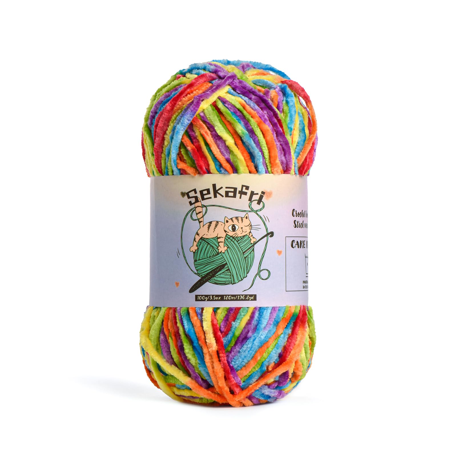 Amazon.com: Fuzzy Chenille Yarn for Crocheting, Fluffy Amigurumi ...