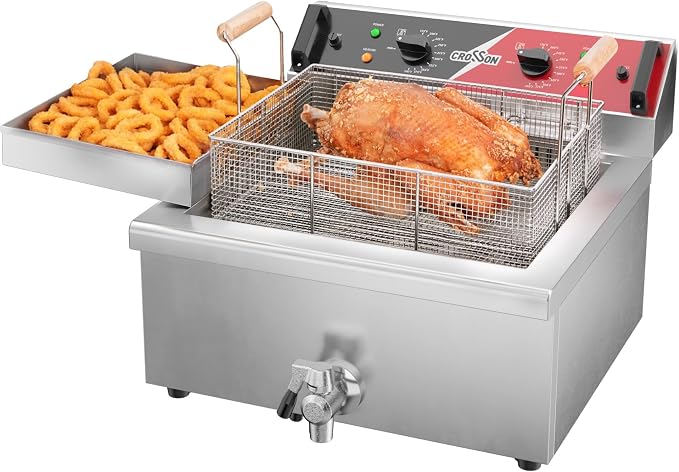 Amazon.com: CROSSON 24Lbs Electirc Triple Basket Turkey Fryer With Oil ...