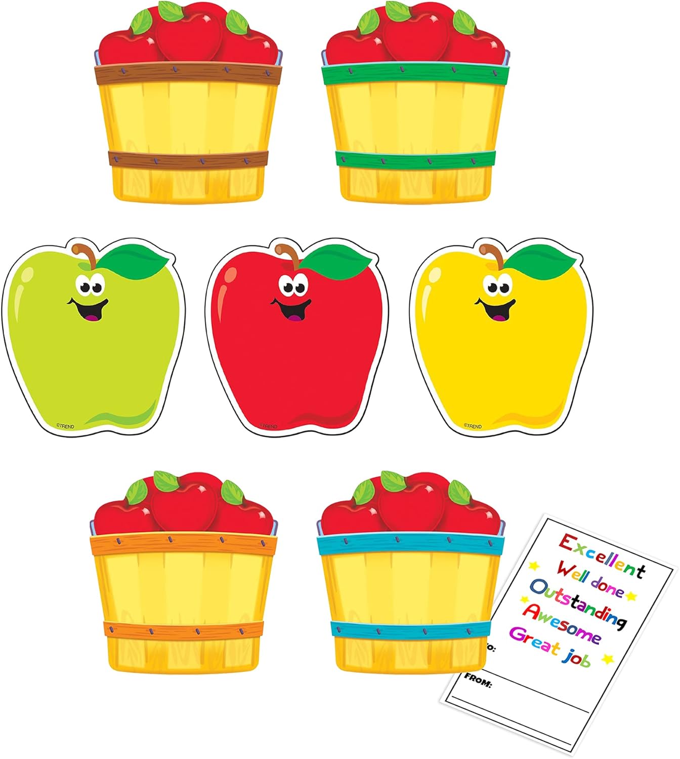 Amazon.com: Apple Bulletin Board Cutouts for Classroom - 72 Cut Outs ...