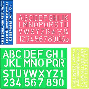 YOTINO 4 Pcs Lettering Stencils Set | Plastic Alphabet Stencils Numbers ...