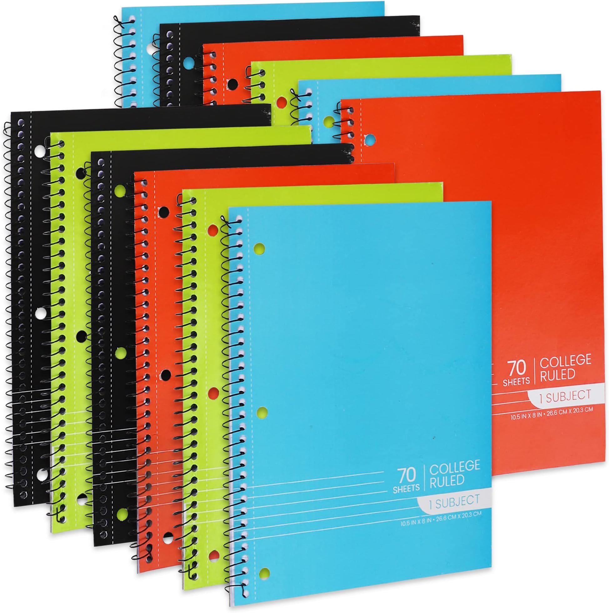 Amazon.com : Spiral Notebooks, Bulk 1-Subject Notebook, College Ruled ...