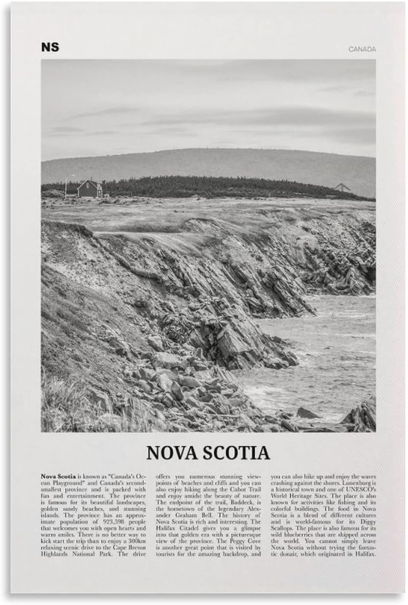 Amazon.com: Nova Scotia Print Black and White, Nova Scotia Wall Art, Nova Scotia Poster, Nova ...