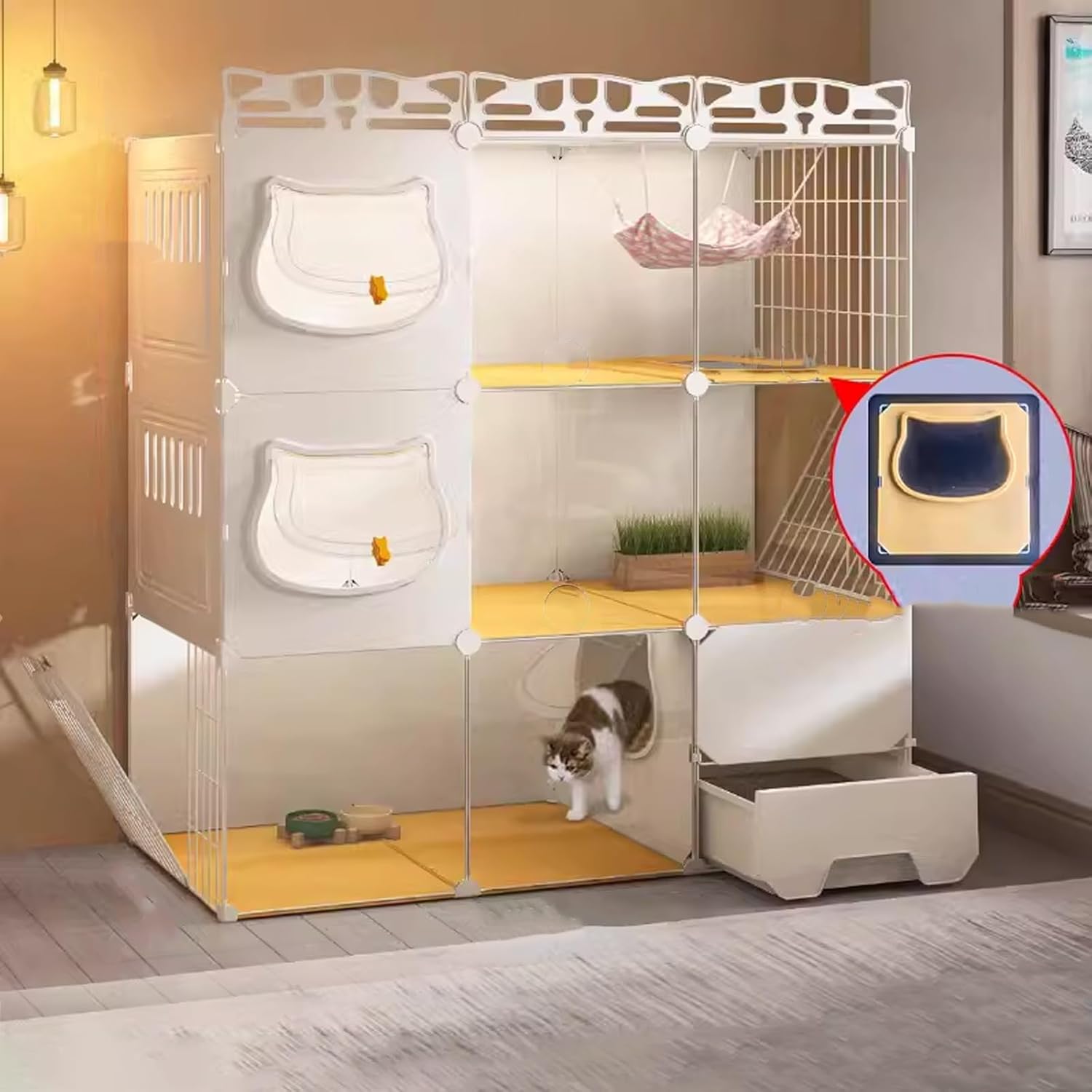 Amazon.com: DYUNCZ Cat Cage, Cat Enclosure, Cat Enclosure with Cat ...