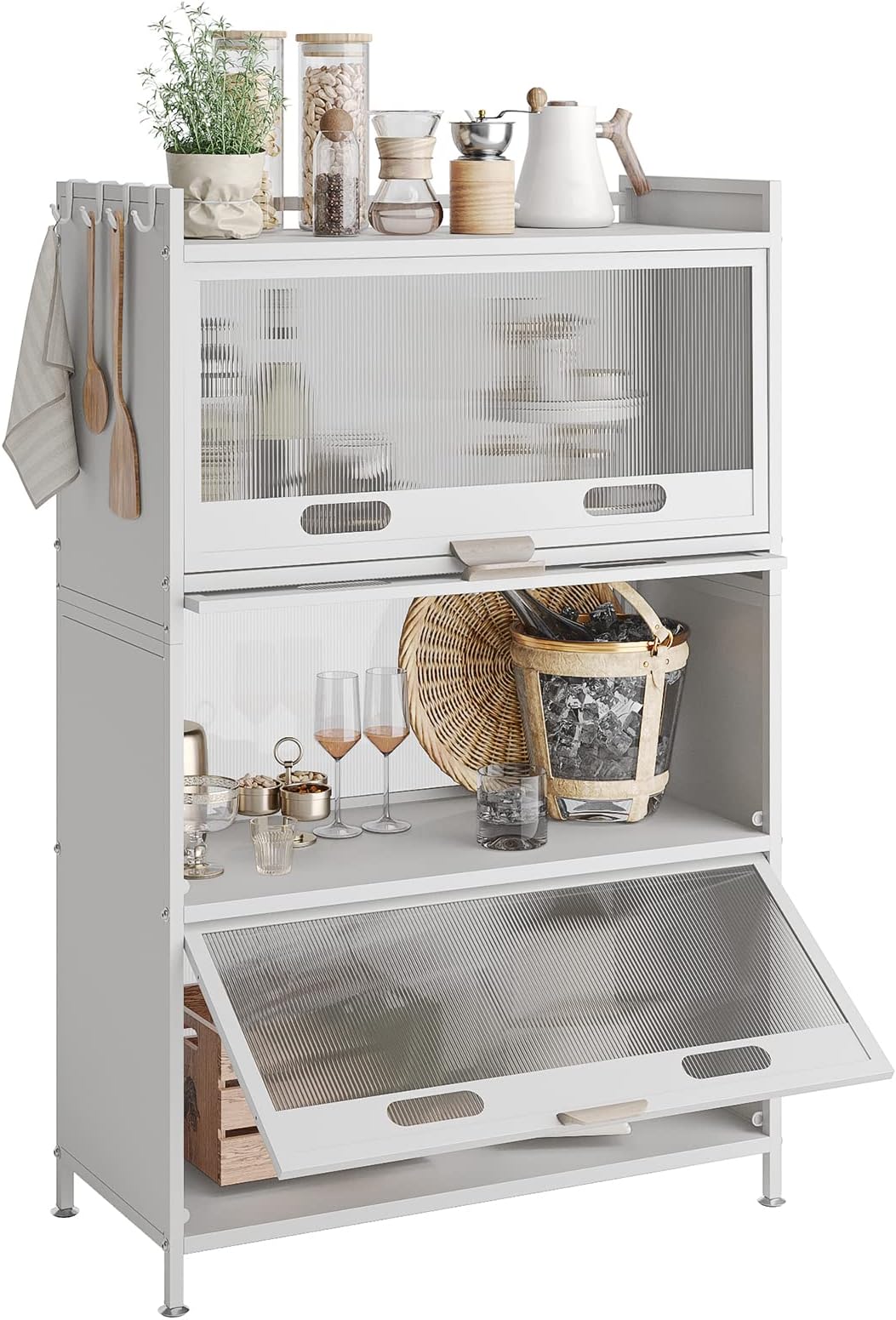 Amazon.com: NETEL Kitchen Bakers Rack, Microwaves Rack Storage Rack 4 ...