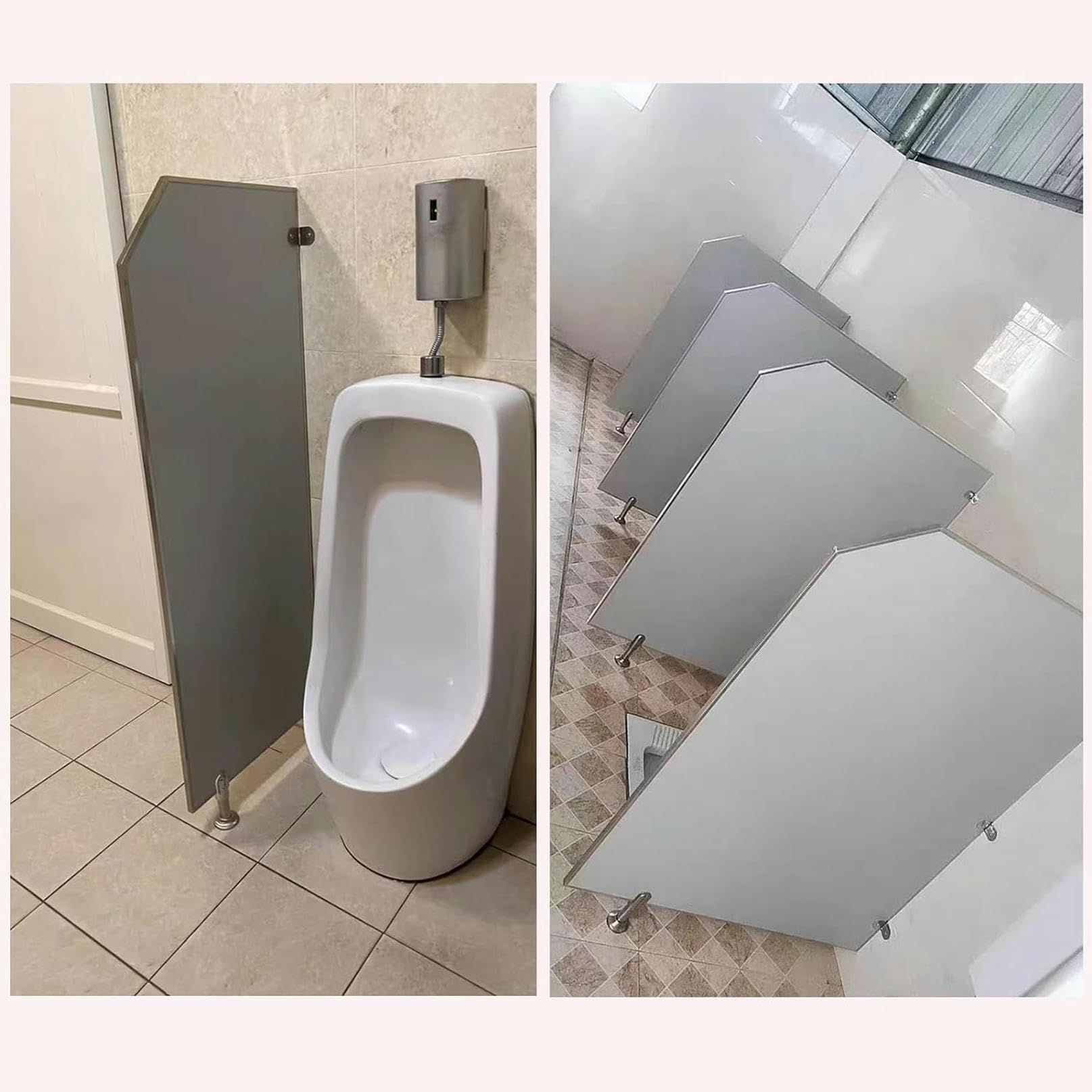 Wall Mounted Toilet Partition 47.24" Urinal Privacy Partition - Wall ...