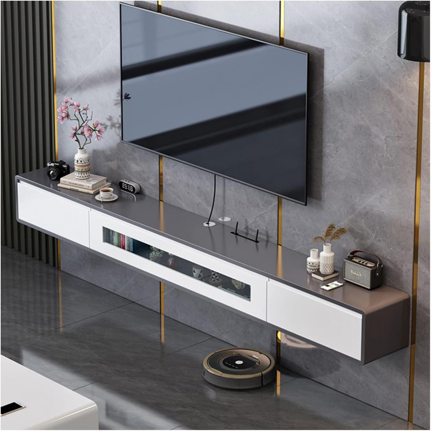 Floating TV Console Wall Mounted Under TV Stand Floating TV Console ...