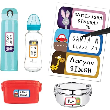 Insta Labels 42 Write-on Waterproof Labels for Kids School Supplies ...