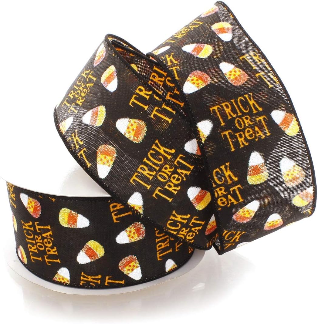 Amazon.com: Ribbon Traditions Halloween Candy Corn Wired Ribbon 2 1/2 ...