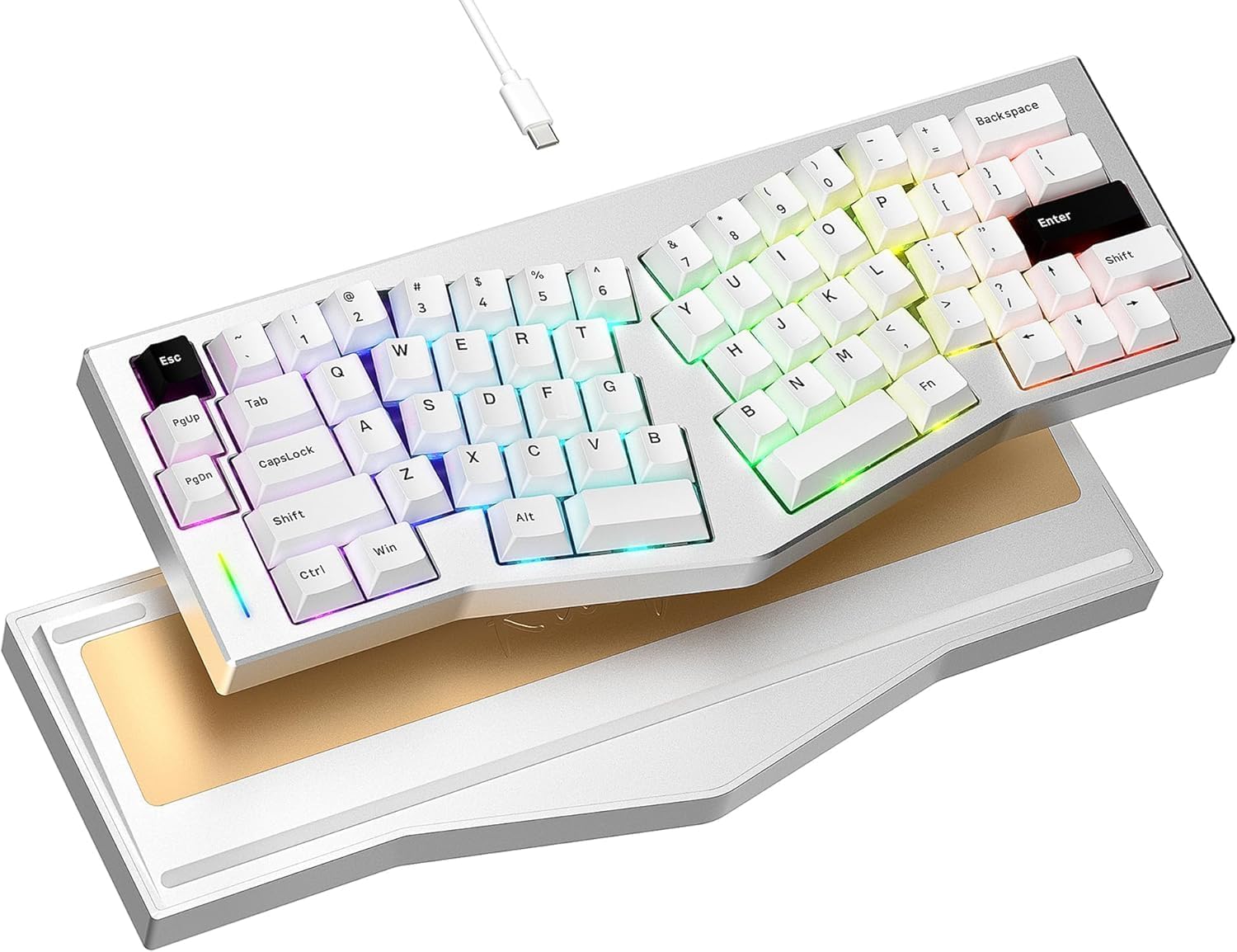 Amazon.com: A67 60% Aluminum Keyboard, Alice-Layout Ergonomic Wired ...