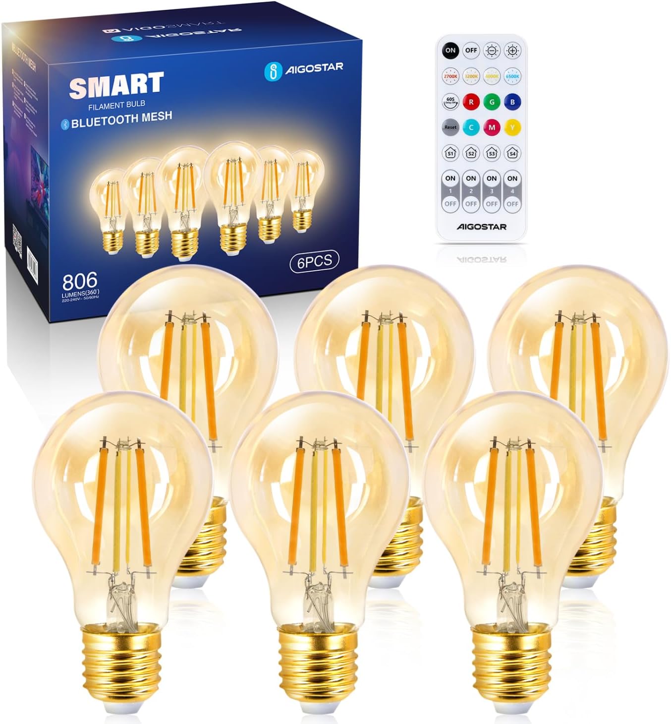 Aigostar Bluetooth Mesh Smart Filament LED Bulb User Manual