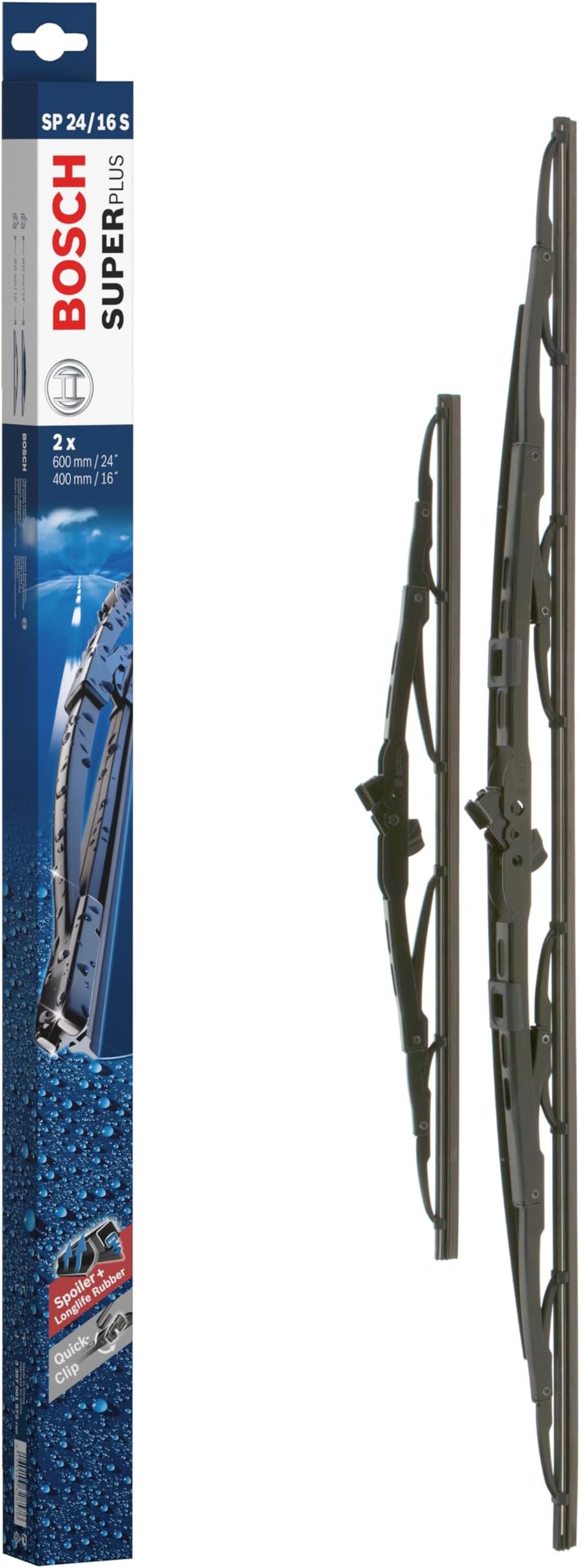 Bosch Wiper Blade Super Plus Spoiler SP24/16S, Length: 600mm/400mm − ...