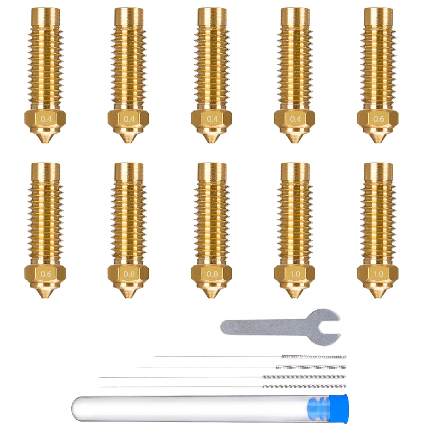 Amazon.com: ELEGOO 10pcs Multi Size Nozzles for Neptune 4 Plus/Max 3D ...