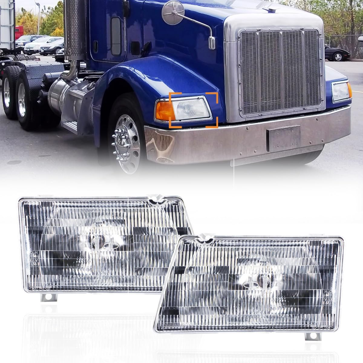 Amazon.com: Headlight Assembly fit for Peterbilt 385/377 Trucks Halogen ...