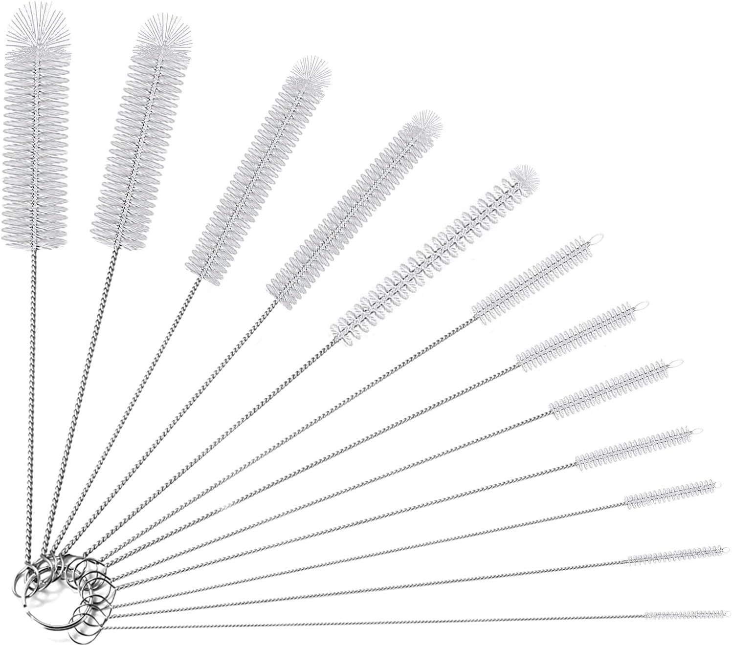 Hongtellor Bottle Brush,12 Pcs Cleaning Brushes,Nylon Pipe Cleaner Set ...