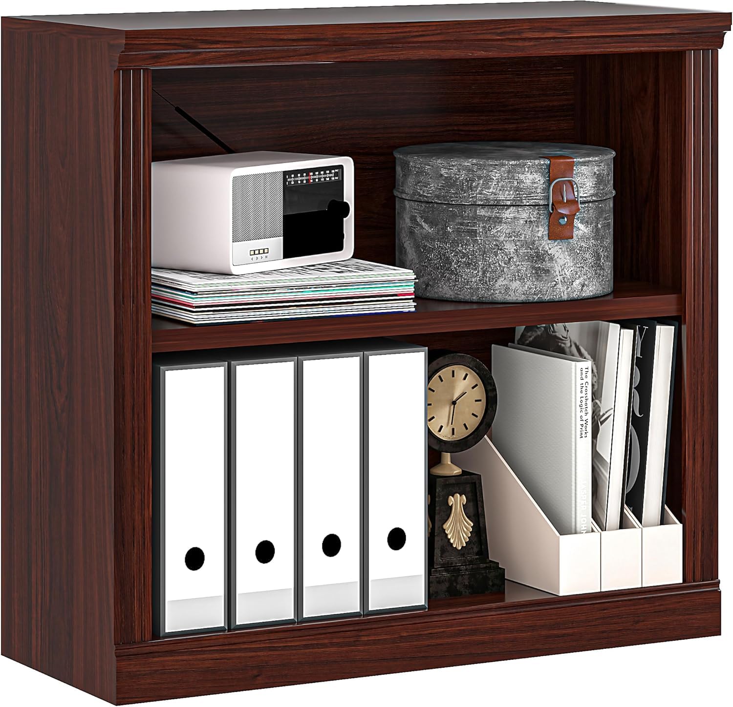 Amazon.com: Zhiseek 2-Tier Bookshelf Basic Book Case, Wooden Storage ...