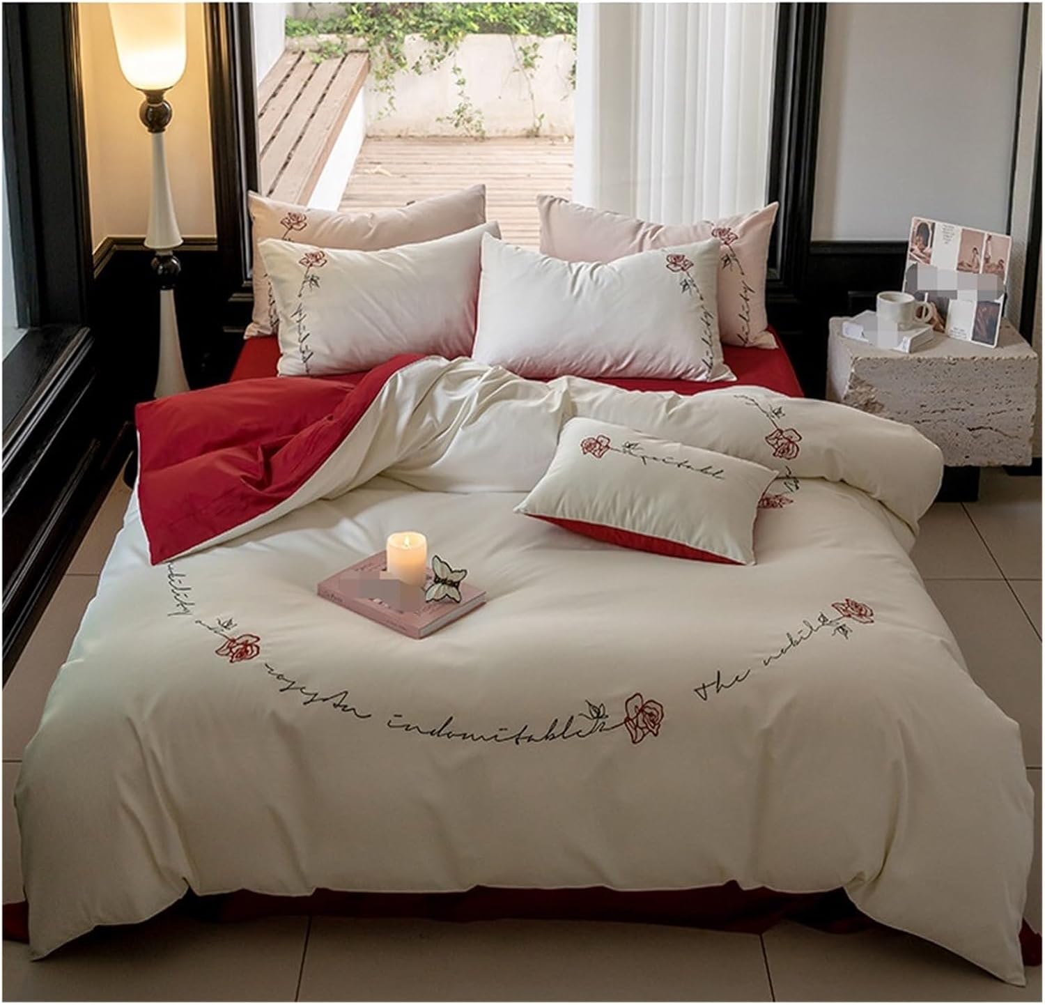 Bed Sheet Set Bedding Sheet Set Simple Bed Four Piece Set Embroidery ...