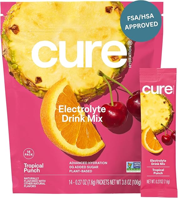 Amazon.com: Cure Hydration | Plant-Based Electrolyte Drink Mix | No ...