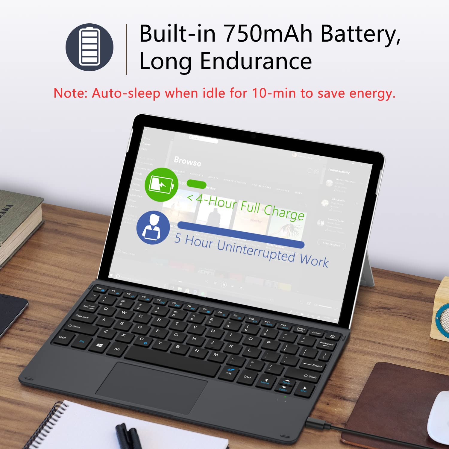 MoKo Type Cover Fit Microsoft Surface Go 3 (2021)/ Surface Go 2 2020 ...