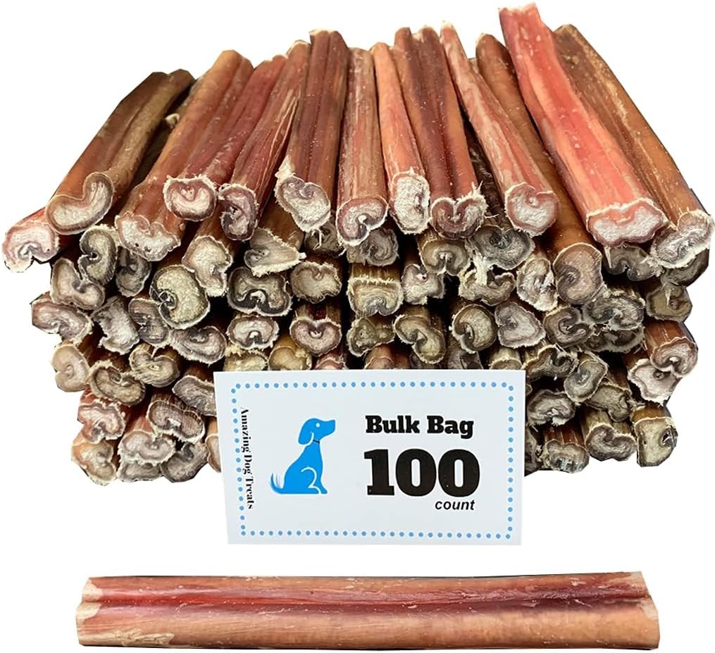 Amazon.com: Amazing Dog Treats - 6 Inch Medium Size Bully Sticks (100 ...