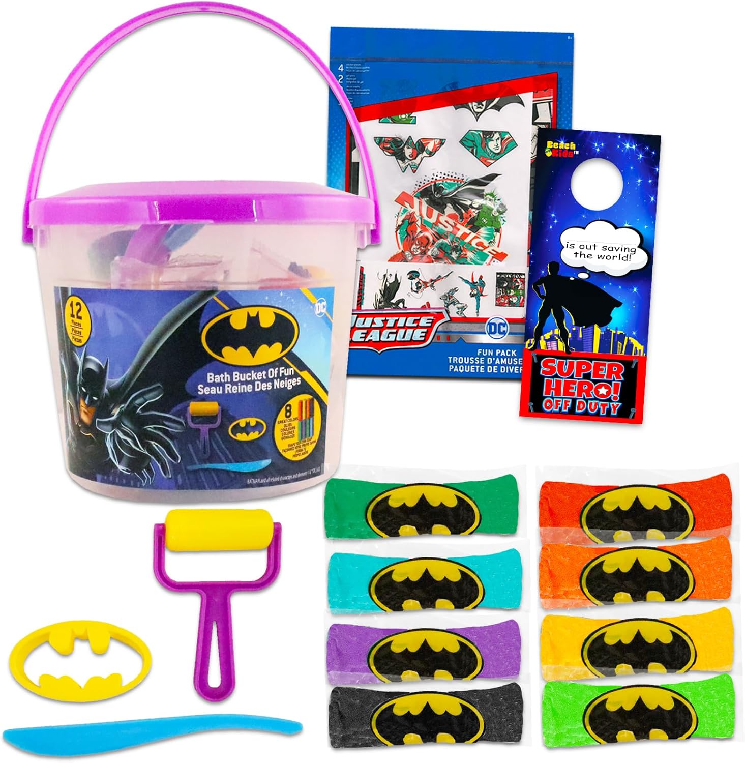 Amazon.com: Batman Bath Toy Set for Boys – Bundle of a 12 Piece Batman ...