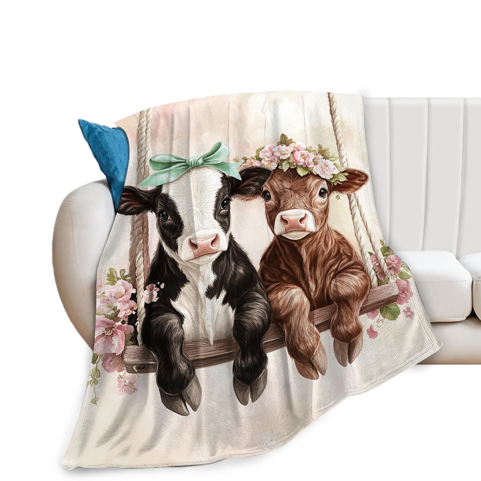 Amazon.com: Cute Cow Throw Blanket Ultra Soft Cozy Cow Swing Blanket ...