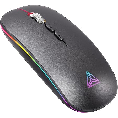Uineer Raton Inalambrico Recargable, Raton Bluetooth LED(BT5.1 + 2.4G ...