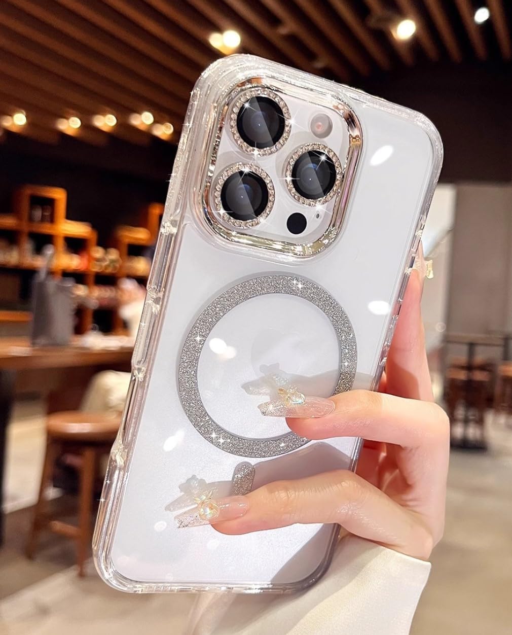 Sitthyw Glitzer Handyhülle für iPhone 15 Pro Magnetisch Hülle ...