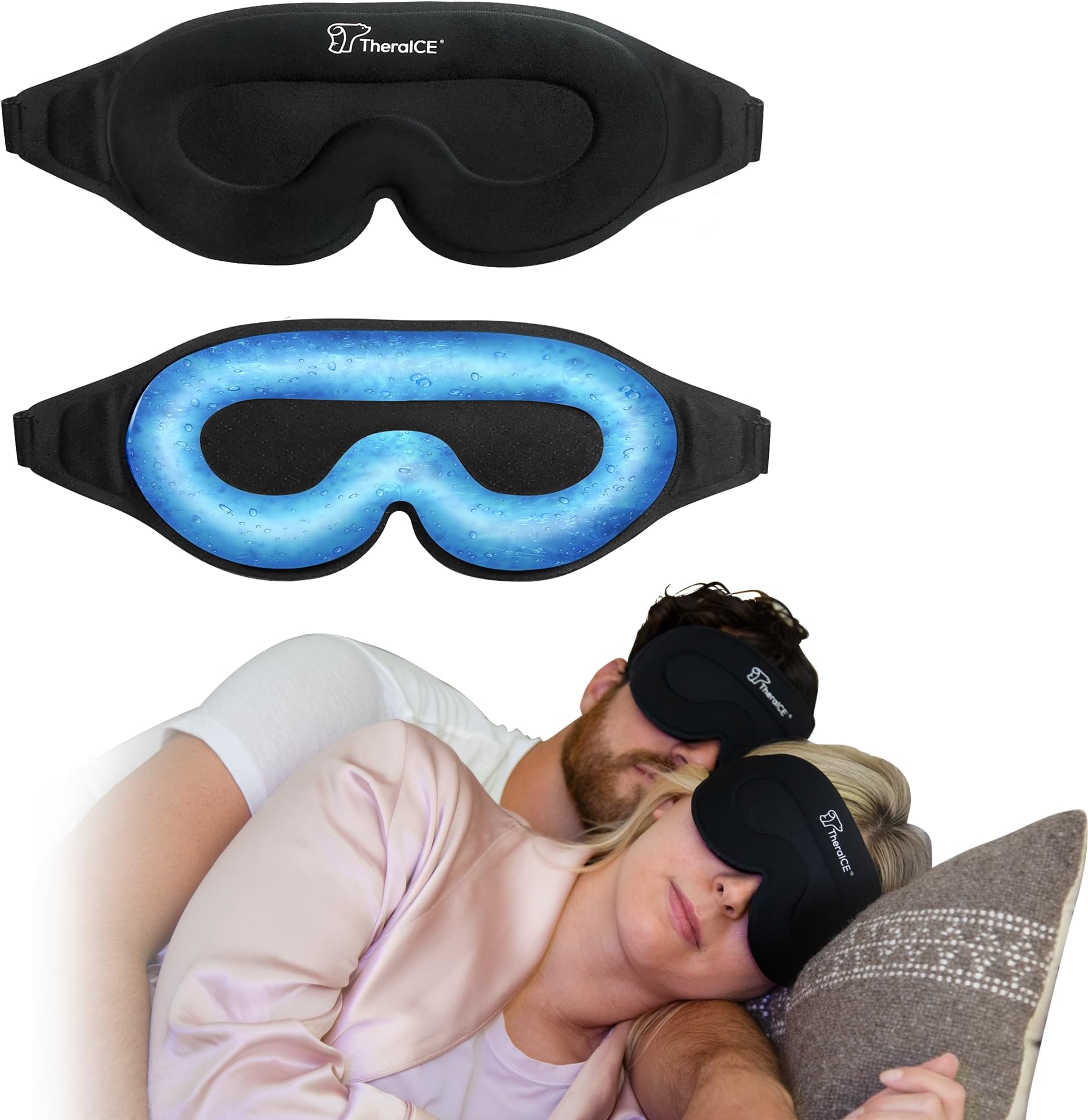 Amazon.com: TheraICE Sleep Mask + Cooling Gel Relief - Sleep Eye Mask ...