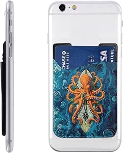 Amazon.com: IYOVI orange octopus with tentacles Phone Case Card Holder ...