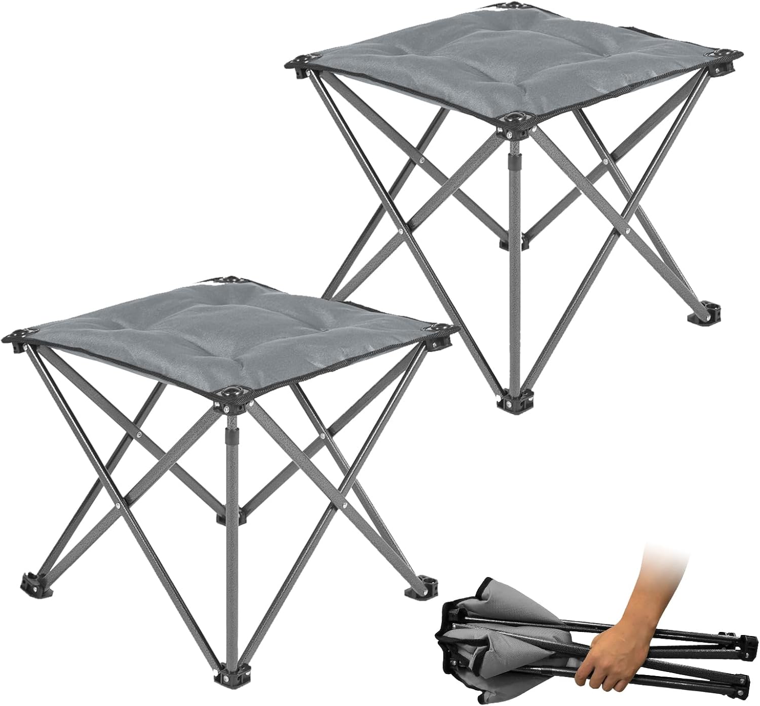 FUNDANGO Camping Stool Folding Stools for Adults Load 150kg 16in Tall ...