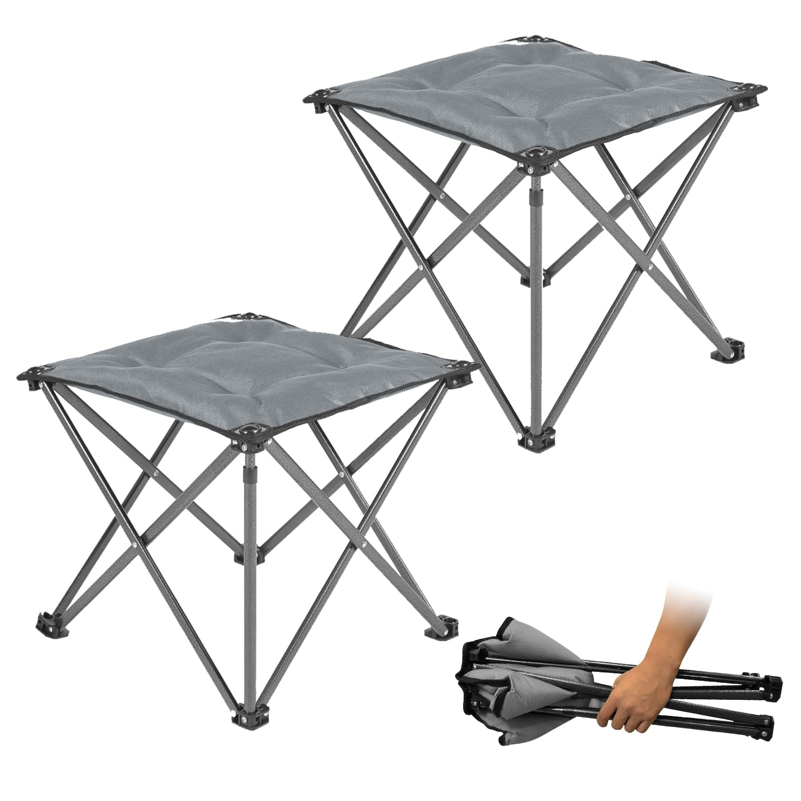 FUNDANGO Camping Stool Folding Stools for Adults Load 150kg 16in Tall ...