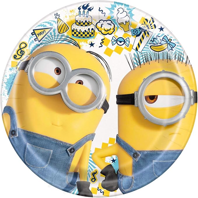 Amazon.com: Fun & Festive Minions 2 Round Dessert Plates Set - 7" (8 Pc ...