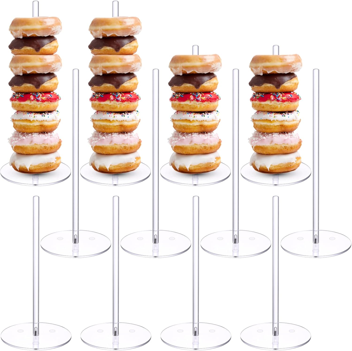 Amazon.com: 12 Pieces Clear Acrylic Donut Stands Bagels Display Stand ...