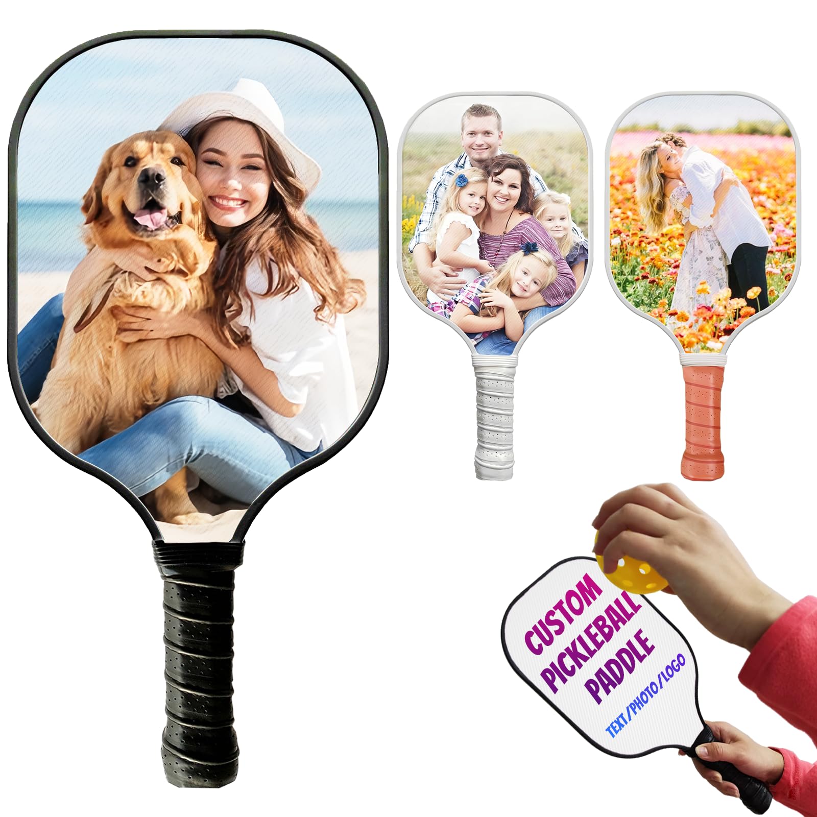 Amazon.com : Custom Pickleball Paddles with Photo Text Logo ...