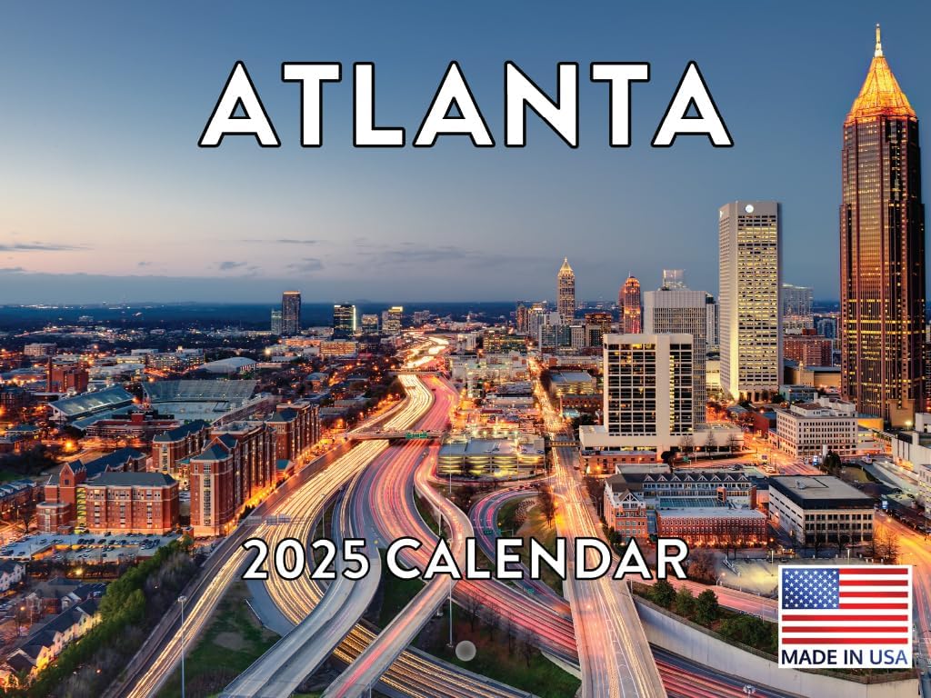 Atlanta Calendar 2025 Monthly Wall Calender | American Made In The USA