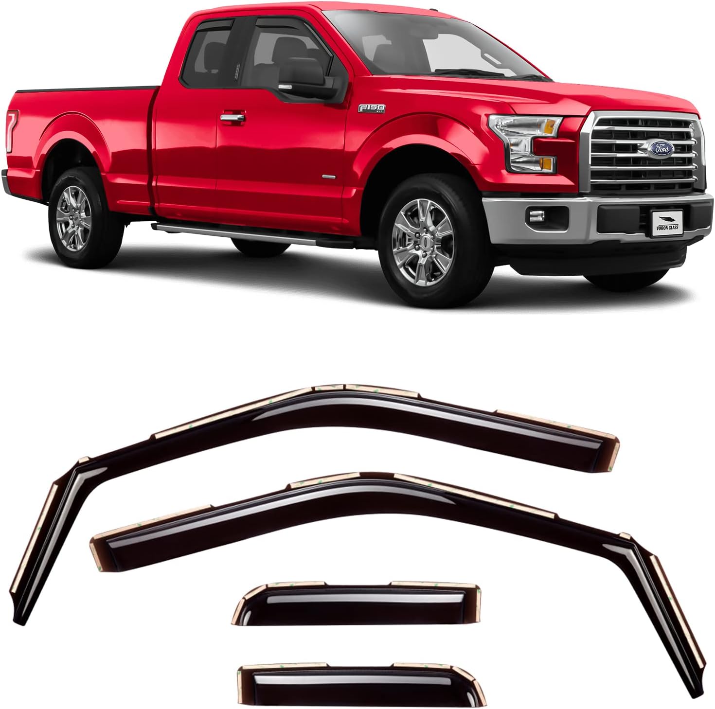Amazon.com: Voron Glass in-Channel Extra Durable Rain Guards for Ford ...