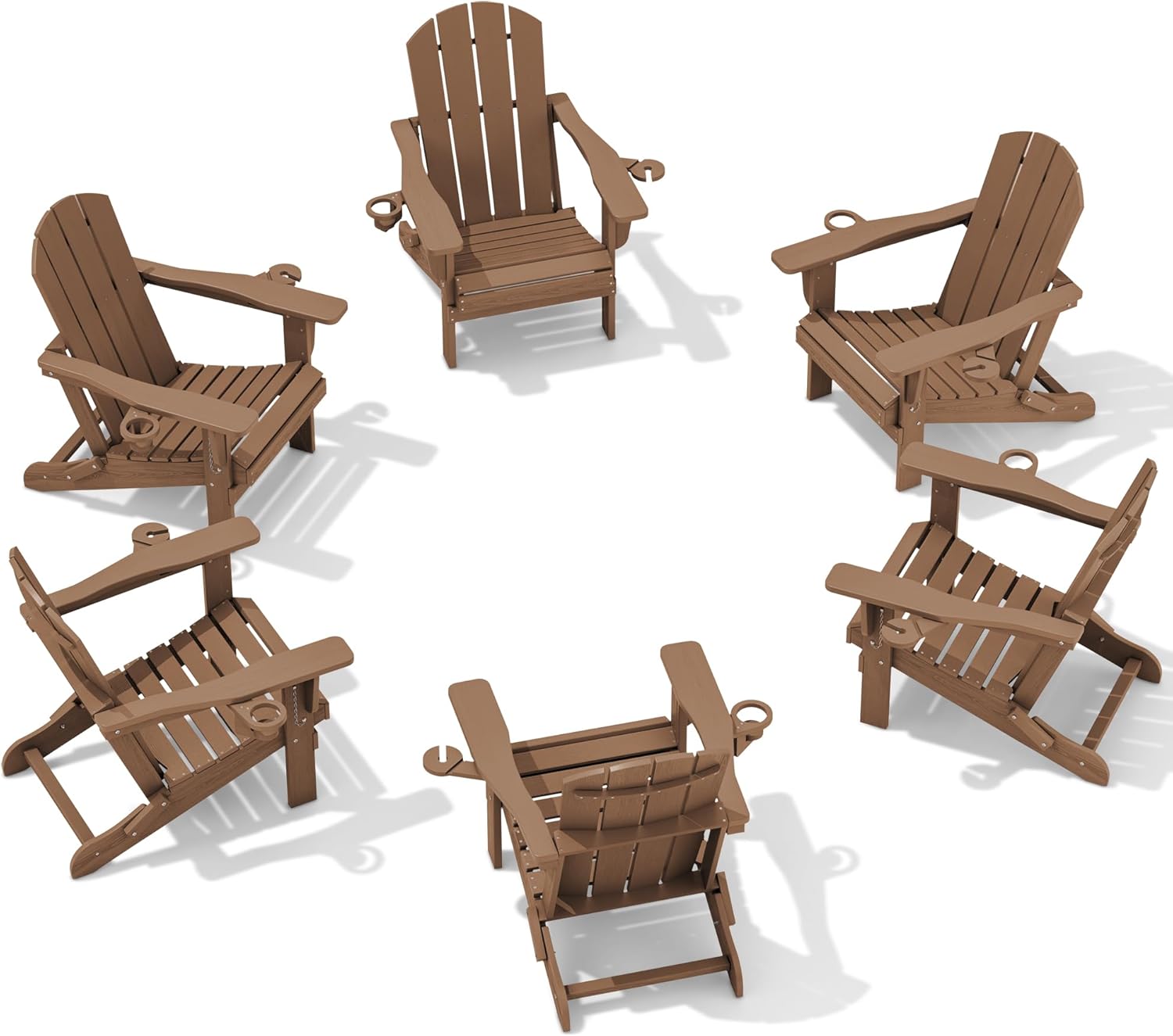 Amazon.com : SERWALL Adirondack Chair with Cup Holders - Composite ...
